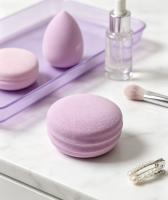 China Light Purple Macaron Beauty Blender Double Layer Macaron Makeup Sponge for sale
