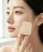 China 44mm*45mm Latex Makeup Sponge Off White Circle Beauty Blender for sale