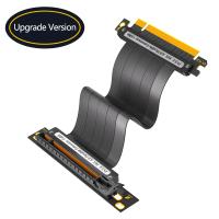 China PCIE 4.0 Extension Cable, Black 16x Shielded High Speed GPU Riser Cable with PCI Express Port for GPU Extension Card, Length 20cm(90 Degree ) for sale