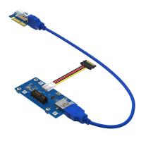 China 8x 58cm Mini PCI E Adapter 22cm Pcie 1x Riser With Magnetic Foot Pads for sale