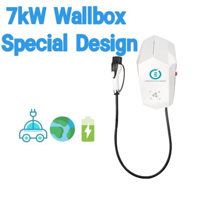 China 2 Charging Gun EVSE Home RFID Wallbox EV Charger IP65 AC Single Phase for sale