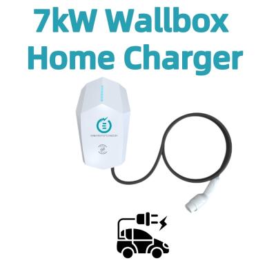 China IP54 AC 7kw Wallbox EV Charger 3 Phase Car Charging Point 4G Wifi Applet for sale