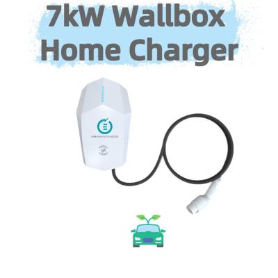 China AC7KW EVSE Type 1 Wallbox EV Charger Offline No Billing Online Billing for sale