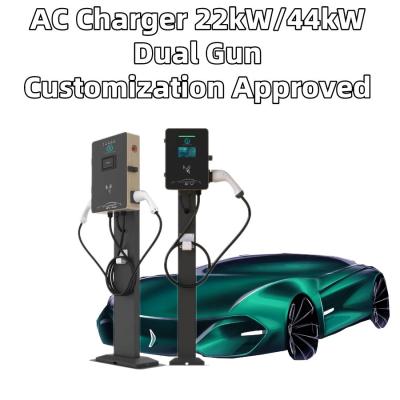 China 22KW 44KW 4.3'' Display Screen Smart EV Charging Station Wallbox 16A 32A for sale