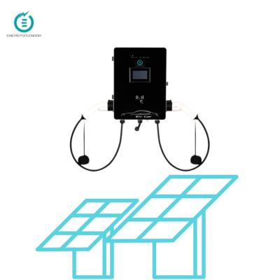 China 4.3inch Screen Smart EV Charging Station 11kW Dual Guns Wifi Wallbox EV Charger for sale