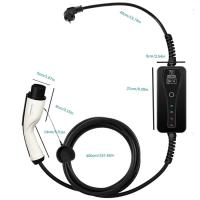 China 5m Cable Portable EV Charger Type 2 16A 3.5kW Indoor Outdoor for sale