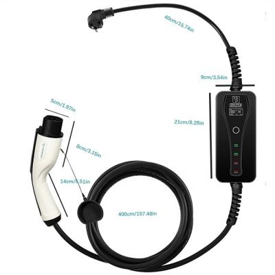 China 5m Cable Portable EV Charger Type 2 16A 3.5kW Indoor Outdoor for sale