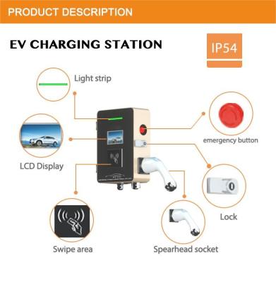 China AC 22kW OCPP WIFI Smart Wallbox EV Charger SAE J1772 IEC 62196-2 for sale