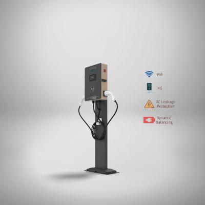 China 4.3'' LCD Touch Smart EV Charging Station 22kW Home Charger 3 Phase 32A for sale