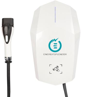 China Wifi Applet 3.5m Cable Wall Mounted EVSE Charging Station 32A 7kw for sale