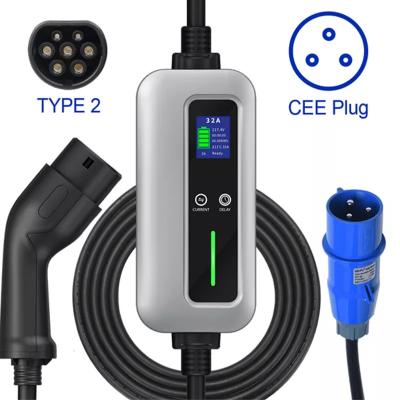 China Type2 IEC 16A 20A 32A EV Charger CEE Plug Car Charging Cable for sale