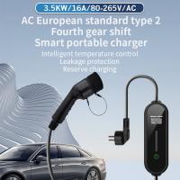 China Level 2 3.5kW Portable EV Charger Adjustable EVSE LCD Screen for sale