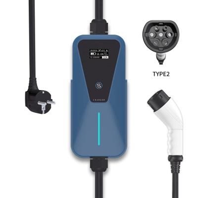 China AC 32A 7KW Portable Wall Mounted Type 1 Type 2 GB/T EV Charger For Electricity Vehicle for sale
