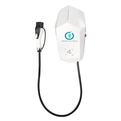 China CE TUV Wall Mounted EV Charger 5m Cable EV Charging Pile for sale