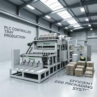 China Rotary 3000pcs per hour Paper Egg Tray Production Line 4*4 Molds Egg Tray Machine with Complete Pulping Forming Drying and Automatic Stacking Systems for sale