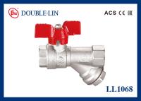 China Female X Female 16 Bar Brass Ball Valve With Y Strainer , T Handle for sale