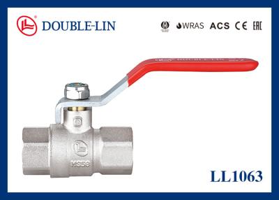 China Full Flow 3 4 Inch Brass Ball Valve Female / Female Long Threads Flat Lever Handle for sale
