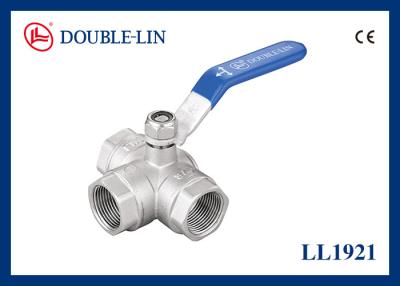 China 1.5 T Type Brass Three Way Ball Valve With Thread ISO228 Equivalent To DIN 259 And BS2779 for sale