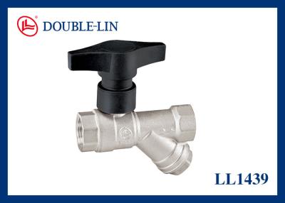 China PTFE Seat High Handle Filter 1 1 2 Brass Ball Valve For Smooth Operation for sale