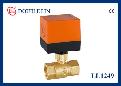 China 2-Way Brass Ball Valve with Electric Actuator 232 psi Working Pressure DIN259 Thread for sale