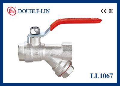 China 16 Bar Female X Female Brass Ball Valves With Y Strainer for sale