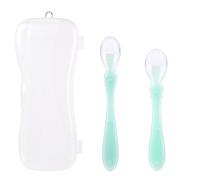 China Easy To Clean Silicone Spoon with Ergonomic Design / Pink/Blue Color for sale