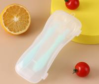 China Easy To Clean Silicone Spoon with Ergonomic Design / Pink/Blue Color for sale
