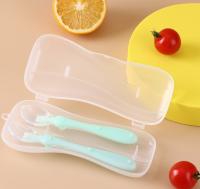 China Easy To Clean Silicone Spoon with Ergonomic Design / Pink/Blue Color for sale