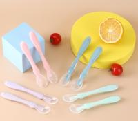 China Easy To Clean Silicone Spoon with Ergonomic Design / Pink/Blue Color for sale