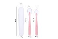 China Ergonomic Silicone Spoon with Hanging Hole Dishwasher Safe Pink or Blue for sale