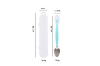 China wholesale Cartoon Design Printing Handle Baby Kids Spoon And Fork Set Stainless Steel silicon handle cute flatware set for sale