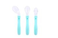 China Food grade BPA free toddler training feeding soft tip silicone kids baby spoon baby tablewaree for sale