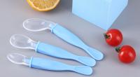 China Soft Tip Newborn Baby Training Feeding BPA Free Soft Silicone Baby Spoons No reviews yet for sale