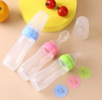 China Baby Feeding Bottle With Spoon Suction Flexible Silicon Feeder Dropper Labels Squeeze Bottles For Babie for sale