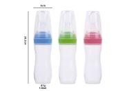 China Baby Feeding Bottle With Spoon Suction Flexible Silicon Feeder Dropper Labels Squeeze Bottles For Babie for sale