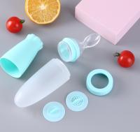 China Silicone Squeeze Baby Feeding Bottle Food Rice Cereal Feeder Baby Water Bottles With Spoonn Baby Food Feeder spoo for sale