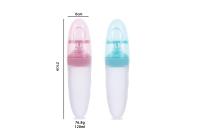 China Feeding Bottle Squeeze Feeding Spoon Silicone Bottle for Babies Hot Sell Silicone with Spoon Anti Choking Baby for sale
