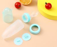 China Baby silicone rice cereal spoon milk bottle squeeze feeding spoon child silicone feeding bottle with spoon for baby for sale