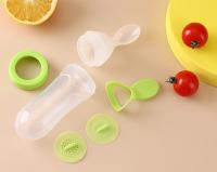 China Silicone Squeeze Bottle Spoon Toddler Baby Food Dispensing Spoon Rice Paste Squeeze Feeder Baby Bottle With Spoon for sale