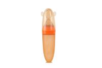 China Food Grade Liquid Silicone 2 In 1 Spoon Feeder Rice Cereal Bottle Baby Squeeze Feeding Bottle for sale