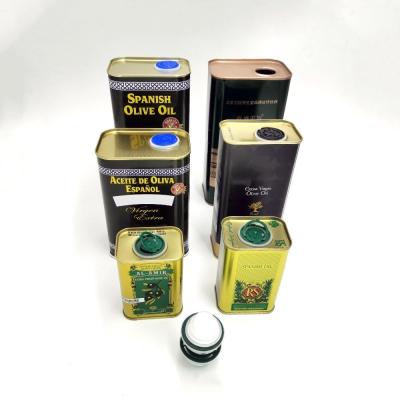China DADI Food Grade Tinplate Rectangular Food Oil Tin Can Extra Virgin Olive Oil 1.6 Liter Storage for sale