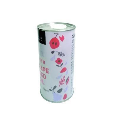 China DADI 0.35L Round Olive Oil Can Tin Canister 350ml Tin Can Round For Edible Oil Elegant for sale