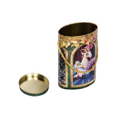 China DADI Oval Shape Tea Tin Box Support Creative Design CMYK Printing Tea Tin Storage Can for sale