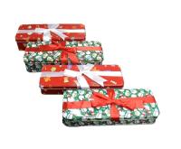 China DADI Metal Candy Tin Box Gift Box 235x92x52mm Rectangular Tin Cans with Ribbon for sale