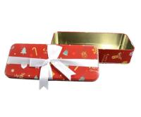 China DADI Metal Candy Tin Box Gift Box 235x92x52mm Rectangular Tin Cans with Ribbon for sale