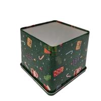 China DADI Yuletide Christmas Festival Airtight Metal Candy Tin Box Square 100x100x125mm for sale