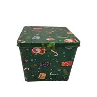 China DADI Yuletide Christmas Festival Airtight Metal Candy Tin Box Square 100x100x125mm for sale