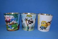 China DADI 85oz Conical Metal Popcorn Bucket 2.4L 0.23mm-0.28mm Food Grade Tinplate Cans for sale