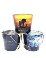 China Decorative Tinplate Metal Bucket Popcorn Packaging Container with Handle for sale