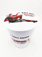 China DADI 170oz Custom Printed Metal Popcorn Bucket Tins Metallic Christmas Snack Tins for sale